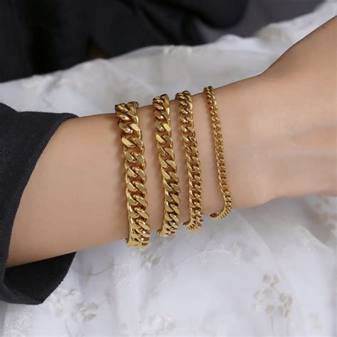 🙆남여공용🙆알러지no 써지컬스틸 4size골드체인 팔찌발찌 에이블리