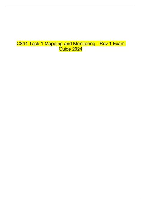 C844 Task 1 Mapping And Monitoring Rev 1 Exam Guide 2024 C844 Stuvia US