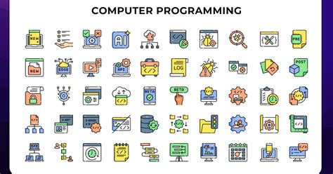 computer programming icons icons ft algorithm and debugging envato