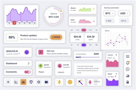 Premium Vector User Interface Elements Set For Cryptocurrency Mobile