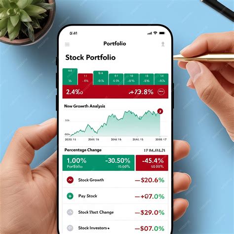 Stock Market News And Portfolio Dashboard Mockups On Mobile Phones With