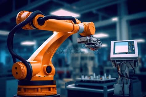 Smart Industrial Automation Advanced Robotic Arm In Modern Factory Created With Generative Ai