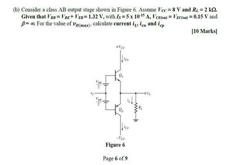 solved b consider a class ab output stage shown in figure