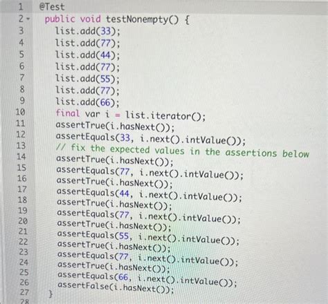 solved test public void testcontainsall { list add 33