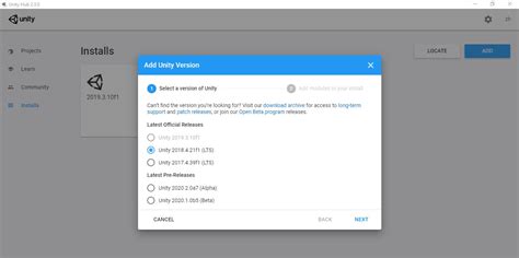 Installed Unity Without Hub Version And Now Unity Hub Won T Allow Me To Add Module Stack Overflow