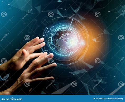 International Globe Communication Displayed On A Futuristic Interface Business And Technology