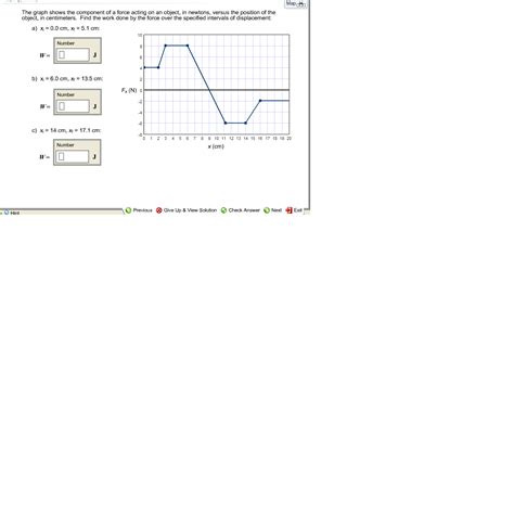 Solved The Graph Shows The Component Of A Force Acting On An