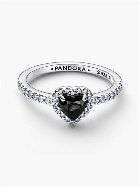 Elevated Black Heart Ring Sterling Silver Pandora Us