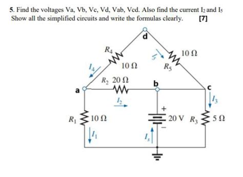 Solved Find The Voltages Va Vb Vc Vd Vab Vcd Also Chegg Com