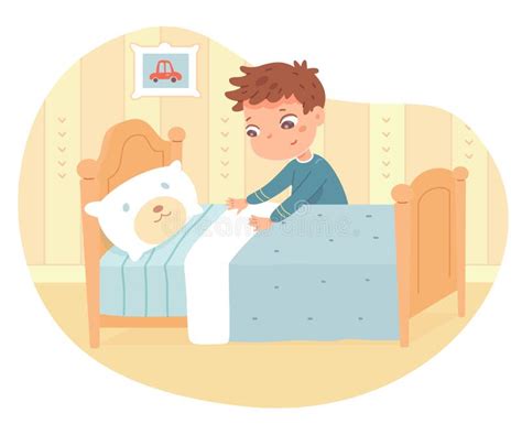 Boy Making Bed Stock Illustrations 71 Boy Making Bed Stock