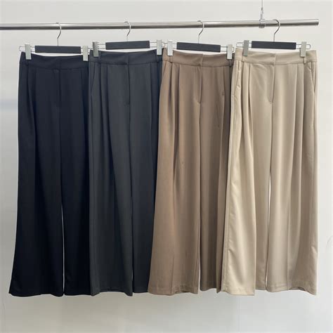 아무드 데일리 투핀턱 와이드 롱 슬랙스