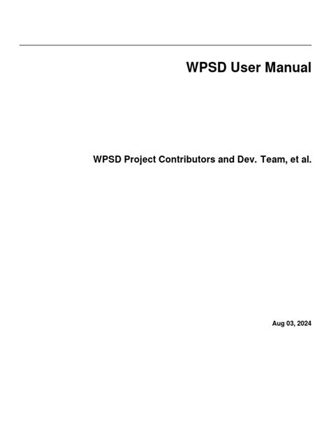 Wpsd User Manual Pdf