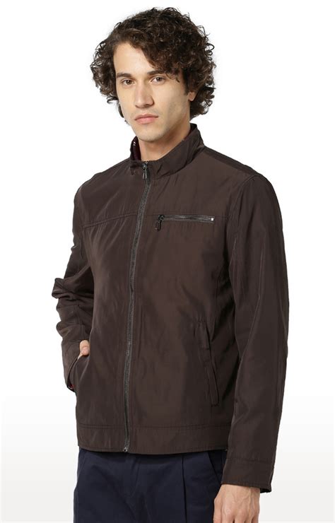 Celio Brown Solid Bomber Jackets