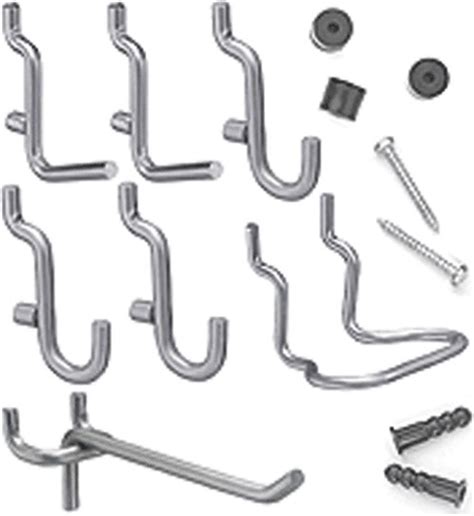 75 1082 32pc Locking Peg Hook Assortment Bright Zinc
