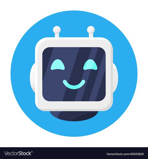 happy smiling robot head icon isolated royalty free vector