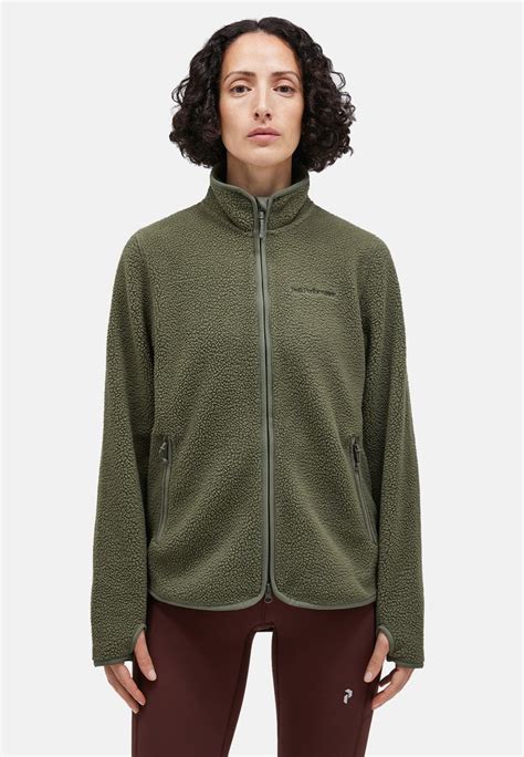Peak Performance W Pile Zip Fleecejakke Oliveoliven Zalandodk