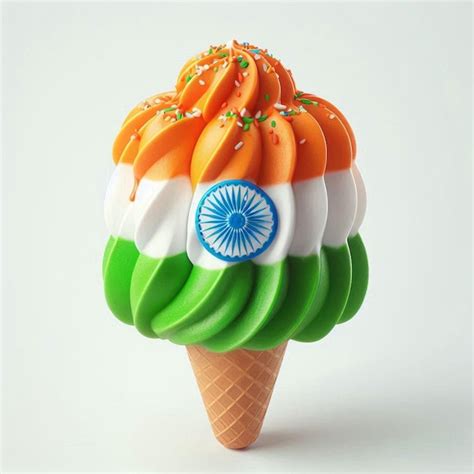 An Ice Cream Cone With The National Flag On It Premium Ai Generated Image