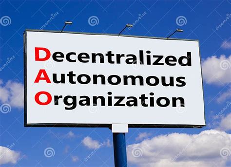 Dao Decentralized Autonomous Organization Symbol Concept Words Dao Decentralized Autonomous