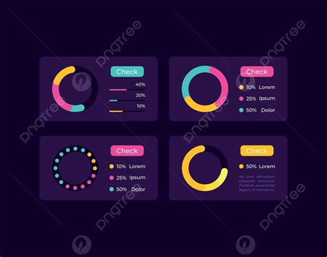 Pie Charts Ui Elements Kit Night Corporate Kit Vector Night Corporate Kit Png And Vector With