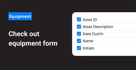 Check Out Equipment Form Frontline Data Solutions