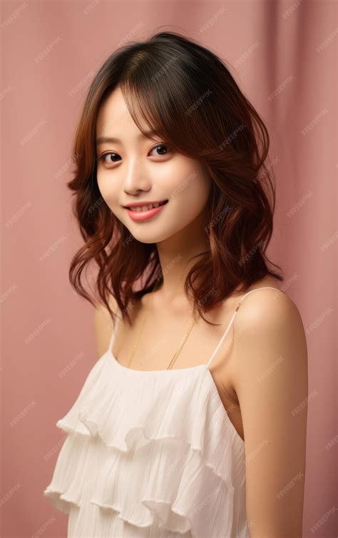 Sonriente Y Hermosa Chica Japonesa Foto Premium