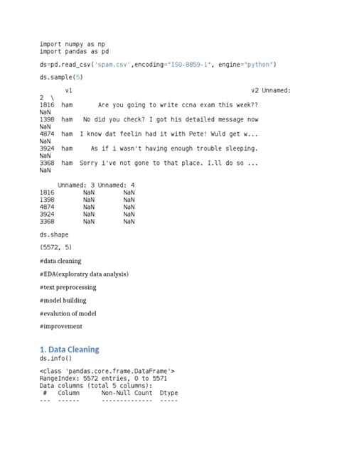 Spam Sms Detection Python Nltk Machine Learning Pdf Computer Science Computer Programming