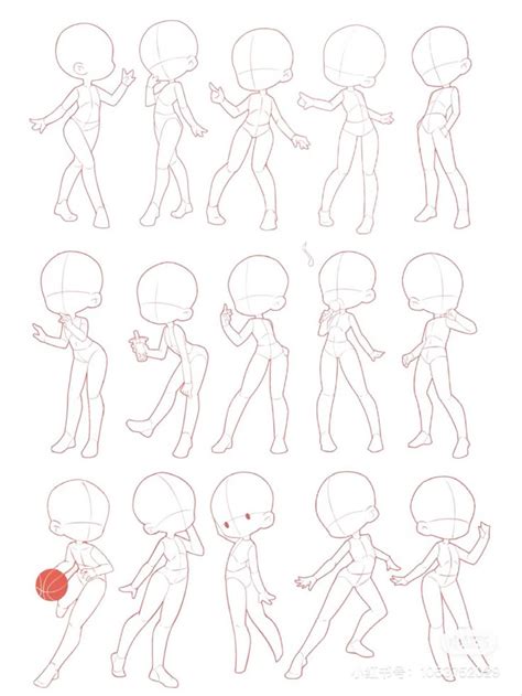 An Animation Characters Head And Body With Different Poses For Each