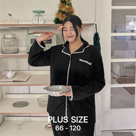 빅사이즈 66 120 포벨 레이스 카라 극세사 파자마 수면 잠옷 세트