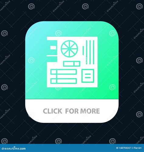 Board Computer Main Mainboard Mother Mobile App Button Android And Ios Glyph Version Stock