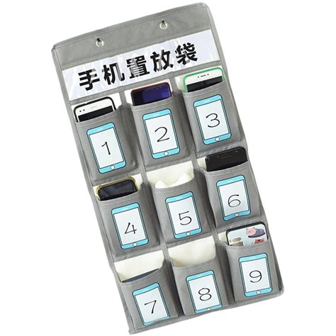 Kcahpan 9 Grids Classroom Pockets Chart Phone Bag Calculator Holders