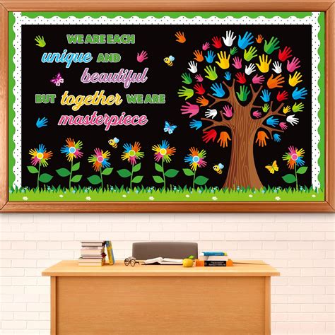 Back To School Handprint Tree Bulletin Board Set Colorful Handprint