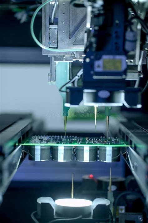 Circuit Board Moving Through Assembly Line Electronics Component Installation Cmd Automated