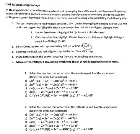 Solved Part A Measuring VoltageIn This Experiment You Will Chegg Com