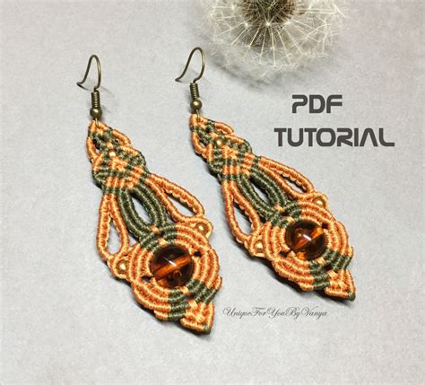 Micro Macrame Tutorial Macrame Earrings Pattern Macrame Etsy