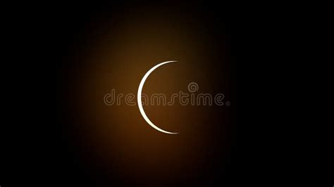 Solar Eclipse A Small Crescent Moon Covers The Sun 3d Rendering Stock Illustration