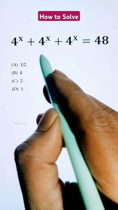 Beautiful Exponential Math Problem With Base 4 Shorts Maths Youtube