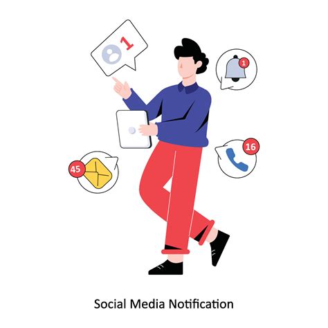 Social Media Notification Flat Style Design Vector Illustration Stock Illustration 28082256