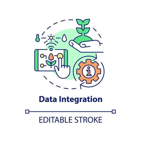 Data Integration Concept Icon Digital Control In Agriculture Farming