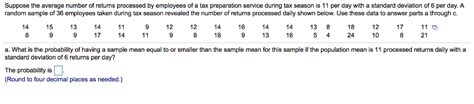 solved suppose the average number of returms processed by