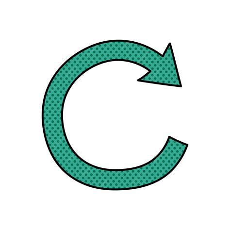 Premium Vector Clockwise Rotating Arrow Halftone Hand Drawn Color Vector Illustration