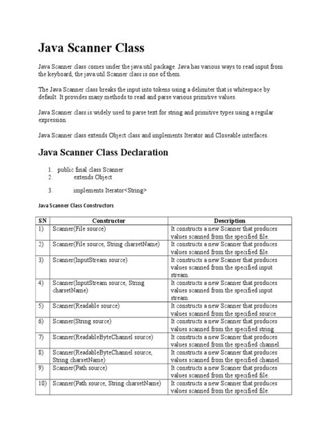 java scanner class pdf string computer science java
