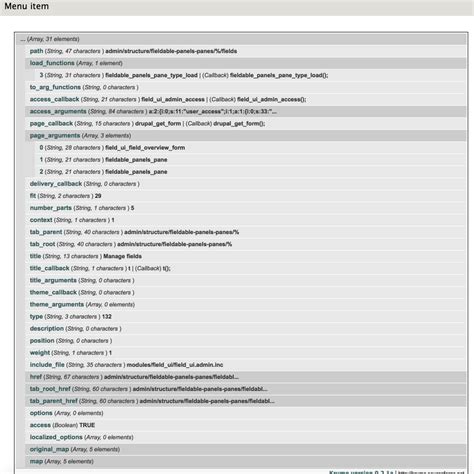 manage fields and display link does not work [ 2233363]
