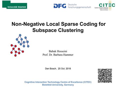 Non Negative Local Sparse Coding For Subspace Clustering Ppt