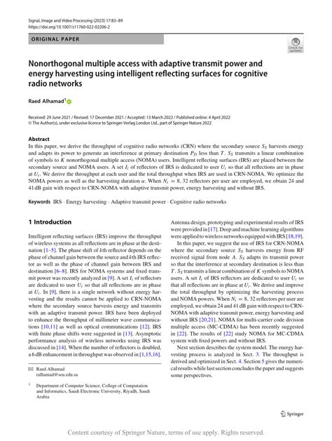 Nonorthogonal Multiple Access With Adaptive Transmit Power And Energy