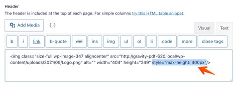 How Do I Adjust The Size Of Images In The Header Footer Of Core And Universal Templates