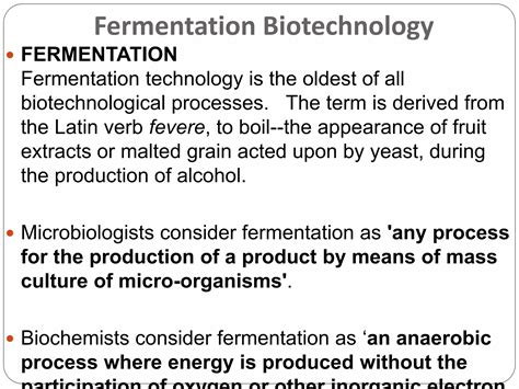 Fermentation Biotechnology Cultures Of Microorganisms Pptx Biological Sciences Science