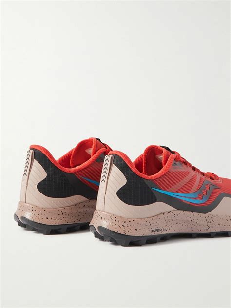 Saucony Peregrine 12 Rubber Trimmed Mesh Running Sneakers Red Saucony