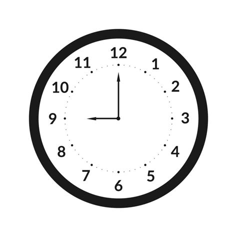 Clock Icon Clock Circle Shape Analog Clock Flat Design Vector