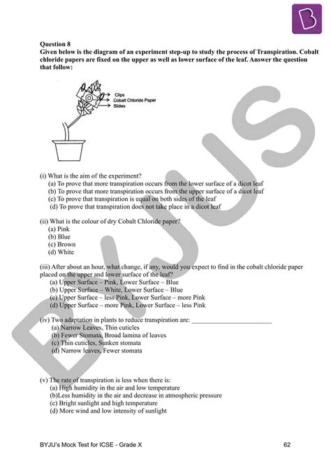 Icse Class Biology Question Paper Solution
