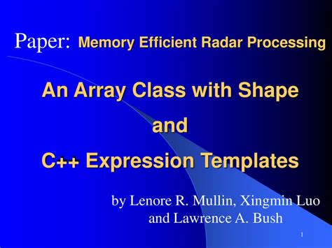 Memory Efficient Radar Processing Ppt Download